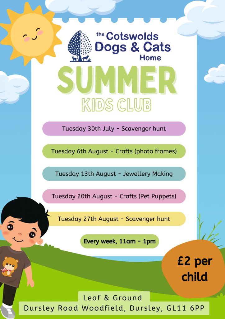 Summer Kids Club - Cotswolds Dogs and Cats Home