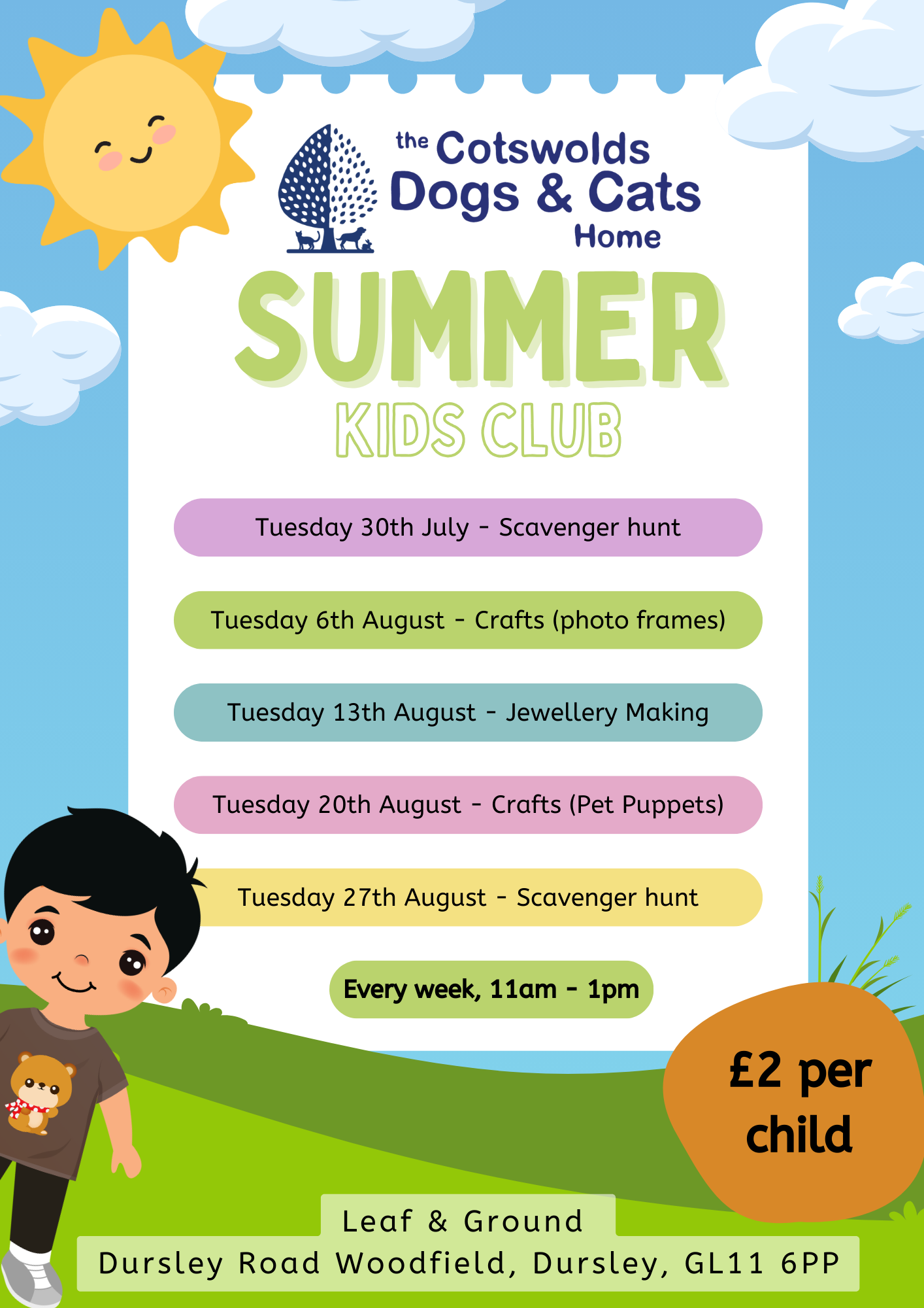 Summer Kids Club - Cotswolds Dogs and Cats Home